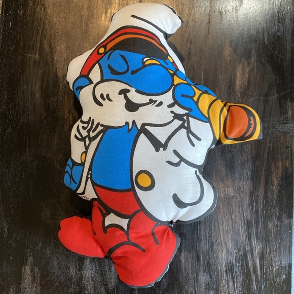 Toys | Vintage Papa Smurf As Captain Smurfs Plush Stuffed Pillow Doll ...